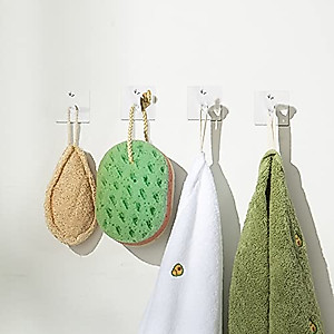 Jetec 12 Pieces Coat Hooks Acrylic Wall Mounted Hooks Hat Rack Robe Hook Single Organizer Adhesive Clear Wall Hooks Decorative Hooks for Clothes, Hat, Towels Hanger