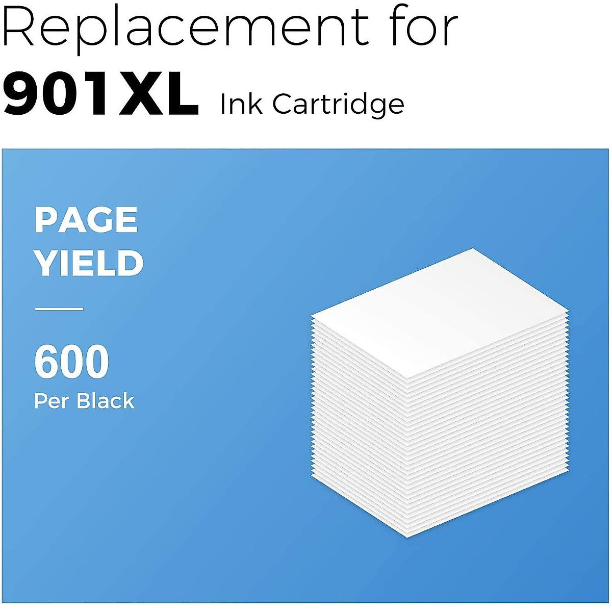 myCartridge Remanufactured Ink Cartridge Replacement for HP 901 901XL 901 XL Work with OfficeJet J4680 J4580 J4550 J4540 J4500 4500 J4660 J4680c G510a (1 Black, 1 Tri-Color)