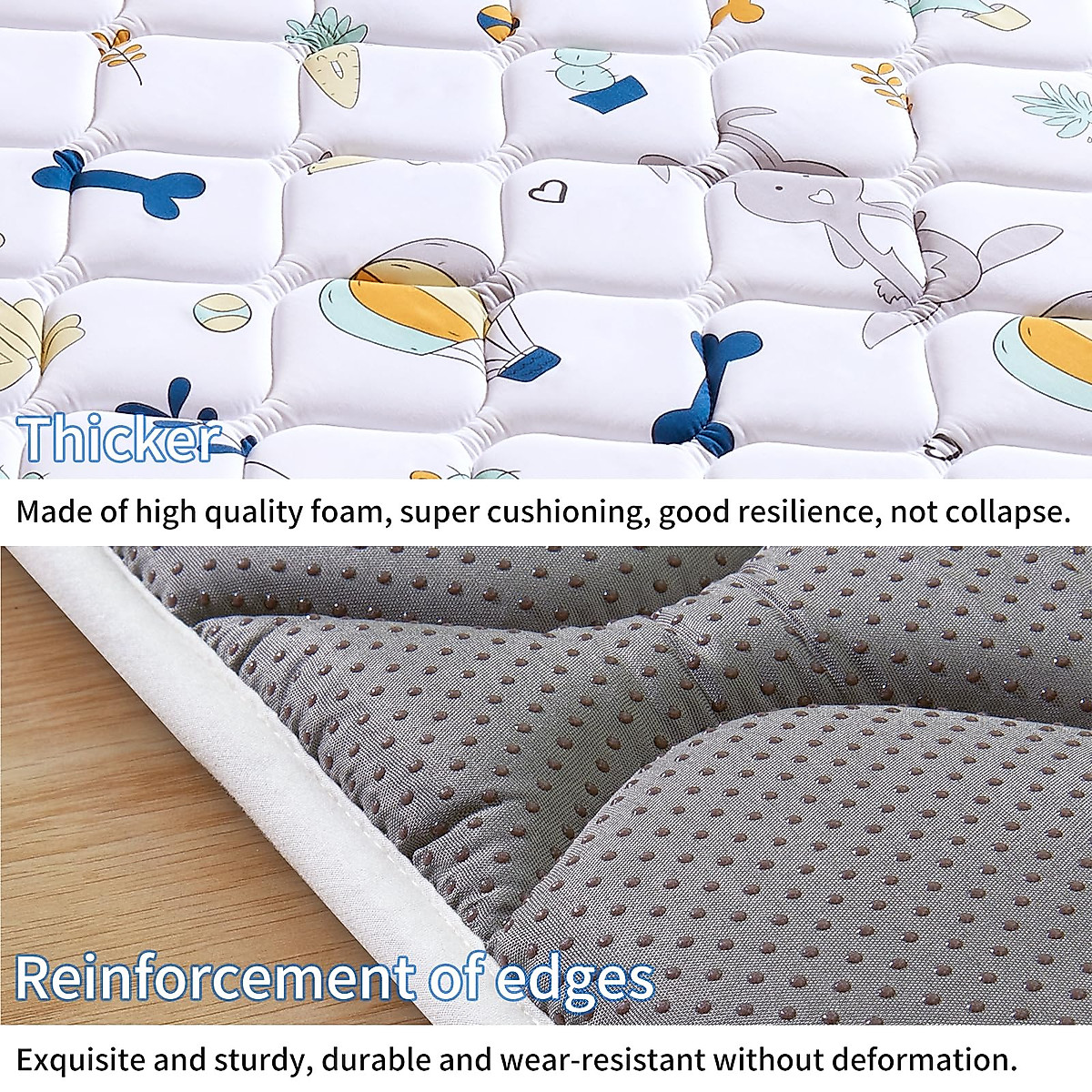 Premium Baby Play Mat 50" X 50", Thicken Foam One-Piece Crawling Mat, Non-Slip Cushioned Baby Playmats for Infants, Babies, Toddlers, Foldable and Machine Washable