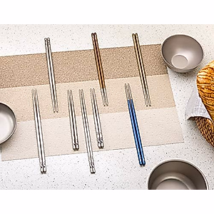 Keith Titanium Ti5633 Solid Square Handle Chopsticks with Aluminum Case (Grey) ●●●●●●● Keith's 18th Anniversary: Exclusive Price!