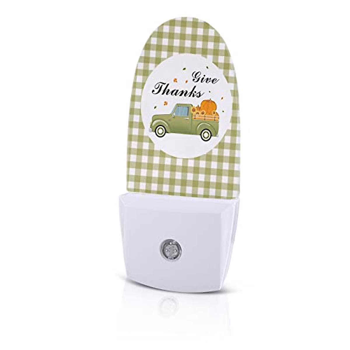 Singingin Fall Night Light for Kids Thanksgiving Green Truck Pull Pumpkin Cold White LED Nightlight Plug in Wall 1.7x4 inch Night Light with Dusk to Dawn Sensor Nightlight for Children Room Decor
