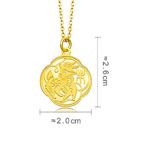 CHOW SANG SANG Chinese Gifting Collection 999.9 24K Solid Gold Price-by-Weight 3.36g Gold Plum blossom-shaped 12 Chinese Zodiac Pendant for Women | [Not Include the Necklace] (Goat)