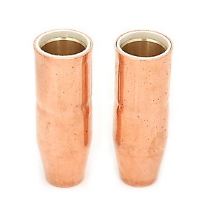 EVTSCAN Pack of 2 Copper Gas Nozzle 169-724 Replacement, Fit for Miller M25/M40 and Hobart H Series MIG Welding Torches Shroud, 1/2 inch Outer Diameter Conical Gas Nozzle