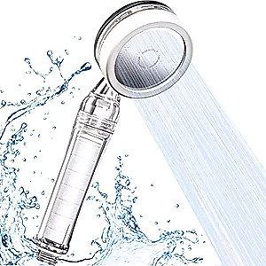 NAKEDPIPE Filtered Shower Head – Handheld High Pressure Showerhead, Softens Hard Water, Filters Chlorine & Fluoride, Helps Dry & Itchy Skin, Purifies Rust & Dust, Standard Fit, Easy Installation