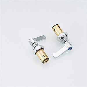 Weirun Brass Spindle Assembly Faucet Handle for Eterna Valve Replacement Commercial Pre Rinse Kitchen Sink Faucet Wall Mount Chrome fit for T&S Faucets