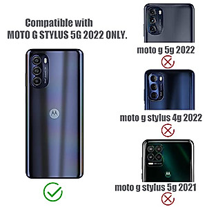 KSELF Moto G Stylus 5G 2022 Case: Shockproof Military-Grade, Ring Kickstand, Tempered Glass Protector (Green & Pink)