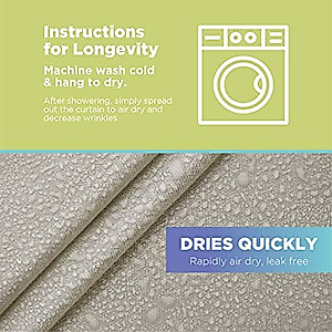 Bean Products Cotton Shower Curtain (Natural), [70" x 74"] | All Natural Materials - Made in USA | Works with Tub, Bath and Stall Showers