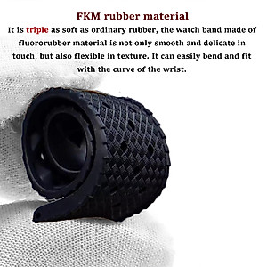 Niziruoup FKM Rubber Watch Strap Quick Release Tropical Style Fluororubber 18mm 20mm 22mm Soft Breathable Durable FKM Rubber Watch Band Universal Replacement Band Strap for Men Women