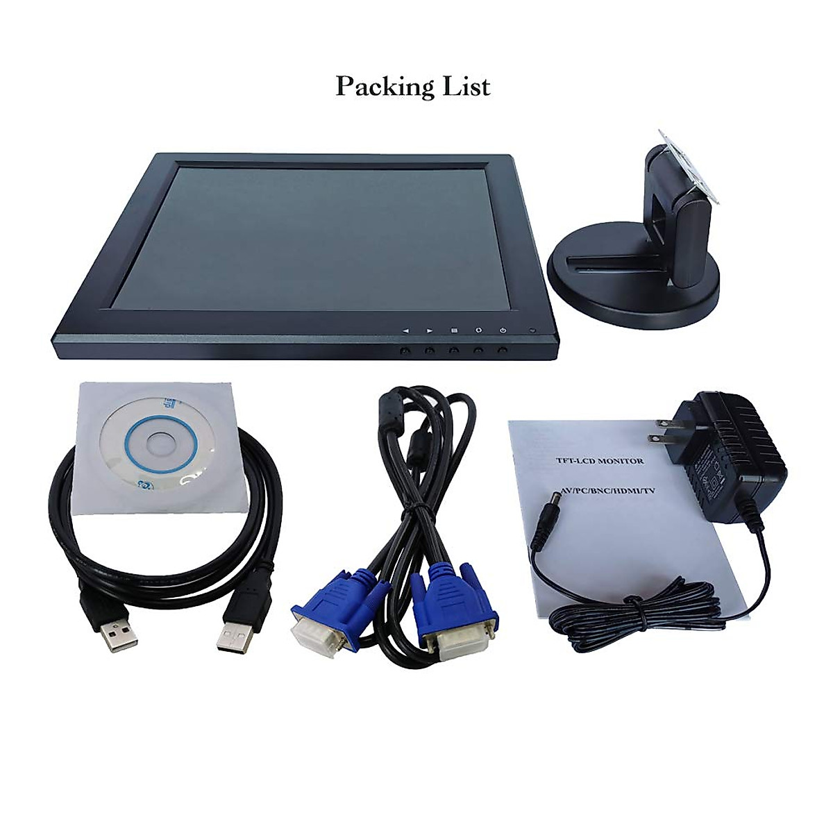 iChawk 12.1" inch Screen Monitor 800x600 4:3 Positive Screen HDMI-in USB VGA Plastic Outer Case Portable Four-Wire Resistive Touch LCD Screen Monitor for PC Display, Industrial Equipment W121PT-591R