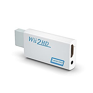 BolAAzuL Wii to HDMI Converter Wii to HDMI Adapter, Wii 2 HDMI Connector White Wii in HDMI Out Video Converter & 3.5mm Audio Output for Wii to HDMI HDTV Out