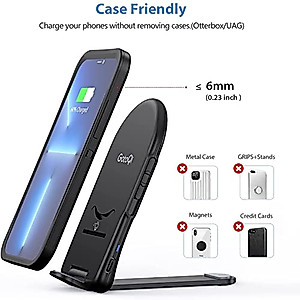 Fast Wireless Charger,15W Wireless Charging Stand with QC3.0 Adapter,Adjustable and Foldable for iPhone 14/13/12/11 Pro Max/Plus/XR/XS/8/Samsung Galaxy S21/S20/S9/Note 20/10/Google Pixel 7/6/5/4/Pro