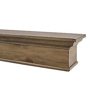 MANTELSDIRECT 60 Inch Floating Fireplace Mantel Wood Shelf in Vintage Ash - Bellamy from Mantels Direct | Wooden Rustic Wall Shelf Perfect for Décor and Electric Fireplaces