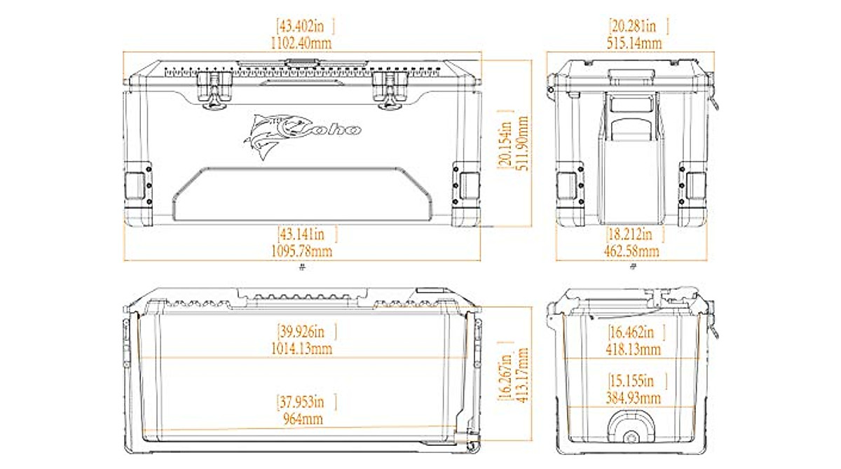 COHO 165QT Ice Chest Cooler - Heavy Duty & Insulated