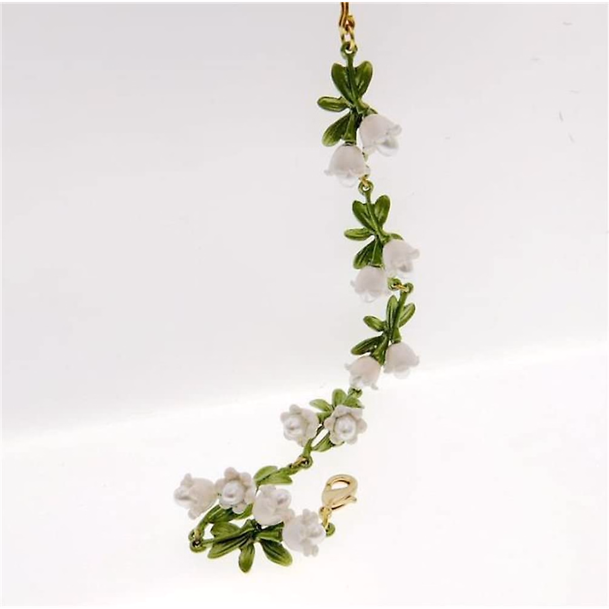 AFSJEEP Green Paint Freshwater Pearl Valley Lily Leaves Women Bracelet Fashion Bracelet Womens Pearl Bracelet