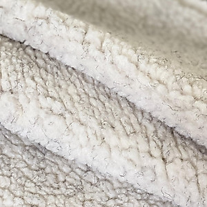 DAVID TEXTILES Solid Cream Berber Sherpa Fleece Fabric by The Yard, Multi