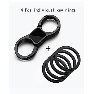 Idakekiy Key Chain Quick Release Spring with 4 Key Rings Heavy Duty Car Keychain Organizer for Men and Women