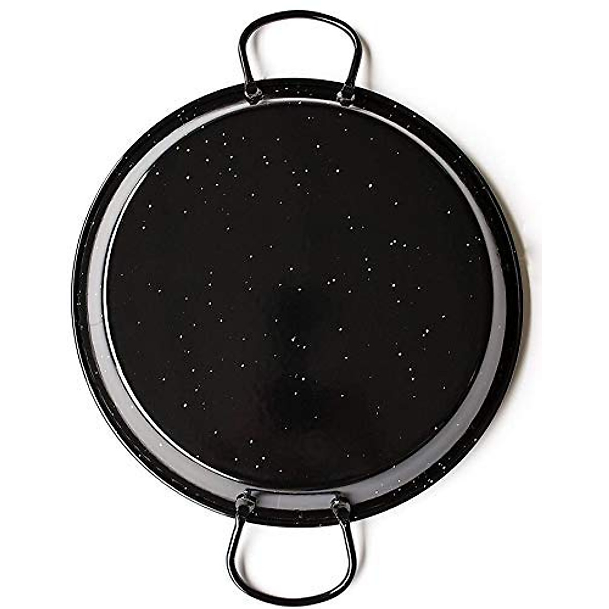 Vaello Campos Enamelled Steel Paella Pan, 38 cm, 38cm, Black