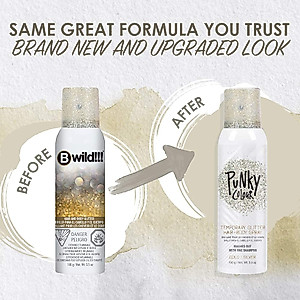 Punky Temporary Hair and Body Glitter Spray, Gold/Silver -Lightweight Shimmery Hairspray for Hair, Skin, and Clothes, Sparkly Glow for Parties & Events, 3.5 oz