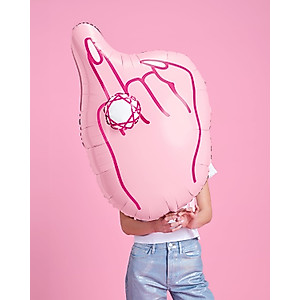 xo, Fetti Bachelorette Party Decorations 3D Ring Finger Balloon - 1 pc, 40 inch, XL | Bride to Be, Engagement Party Supplies, Bridesmaid Favor, Bridal Photo Booth