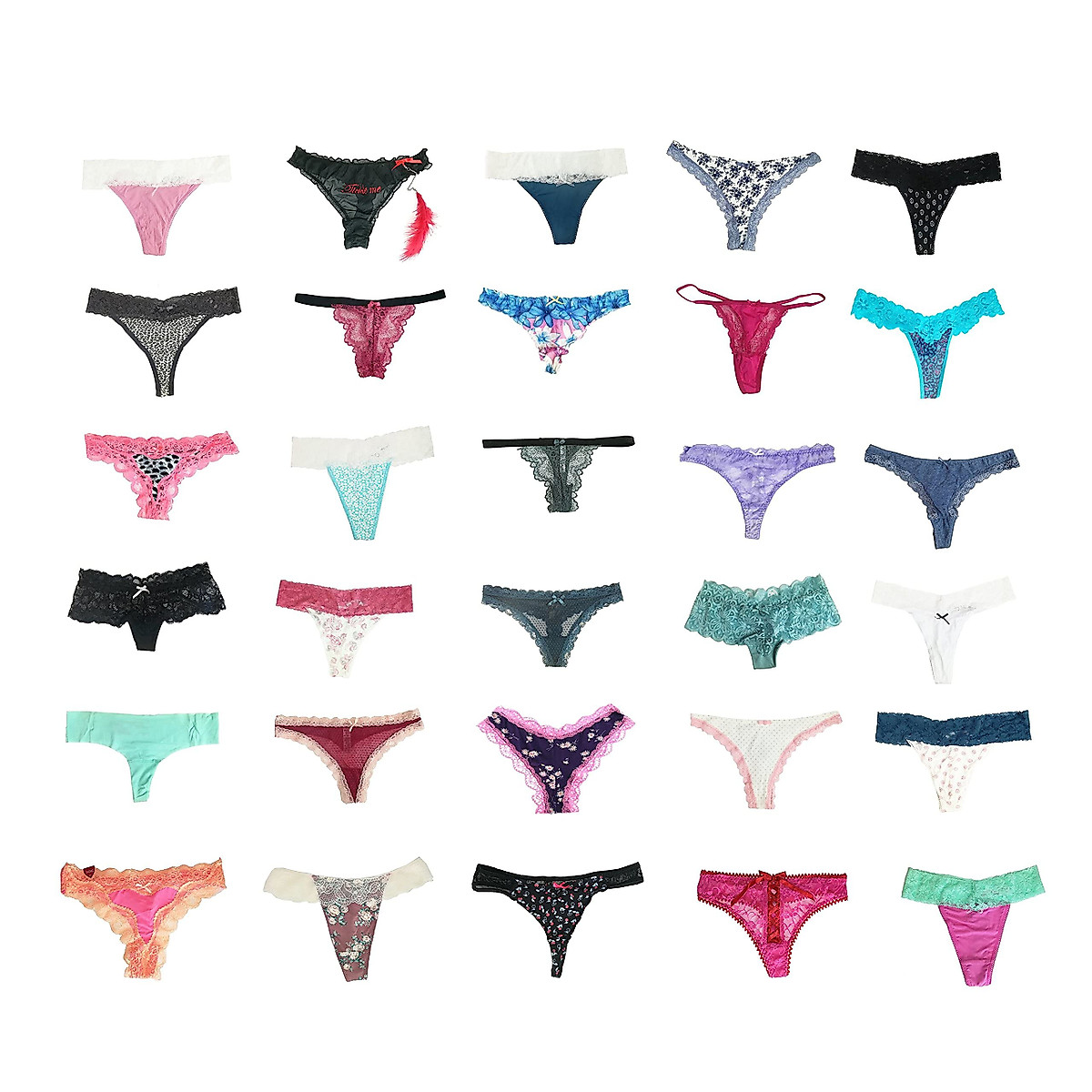 jooniyaa Women Variety of Underwear Pack T-Back Thong G-String Panties（（10pcs,XS））