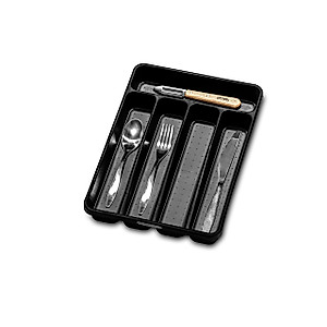 Madesmart Premium Antimicrobial Classic Mini Silverware Tray, Soft Grip, Non-Slip Kitchen Drawer Organizer, 5 Compartments, Multi-Purpose Home