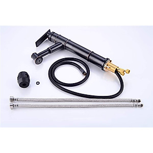 Black Bronze Belt Pull Out Shower Faucet Bath Sink Faucet Basin with High Wash Basin Cold Water Mixer Faucet Single Handle Single-Connected Belt Aerator