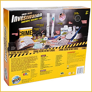 WILD! Science WS103XL Crime Scene Investigation - Forensic Science Kit - Ages 8+ - Match Fingerprints, Analyze DNA, Find Secret Messages and More!