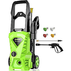 Homdox 2.6GPM Pressure Washer 1500W Electric Power Washer with 4 Nozzles Longer Cables and Hoses Electric Pressure Washer for Cleaning Cars, Driveways,Garden
