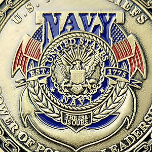 US Navy Chief Military Challenge Coin Power of Positive Leadership Don't Tread Me