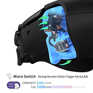 eXtremeRate Strong Version Whole Clicky Kit for PS5 Controller BDM-030 Shoulder Face Dpad Buttons, Custom Micro Switch Clicky Hair Trigger Kit and Tactile Face Buttons Mouse Click for PS5 Controller