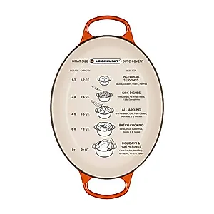 Le Creuset Enameled Cast Iron Signature Oval Dutch Oven, 6.75 qt., Flame