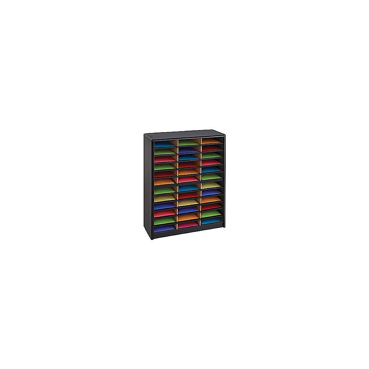 Safco Products 7121BL Value Sorter Literature Organizer, 36 Compartment, Black