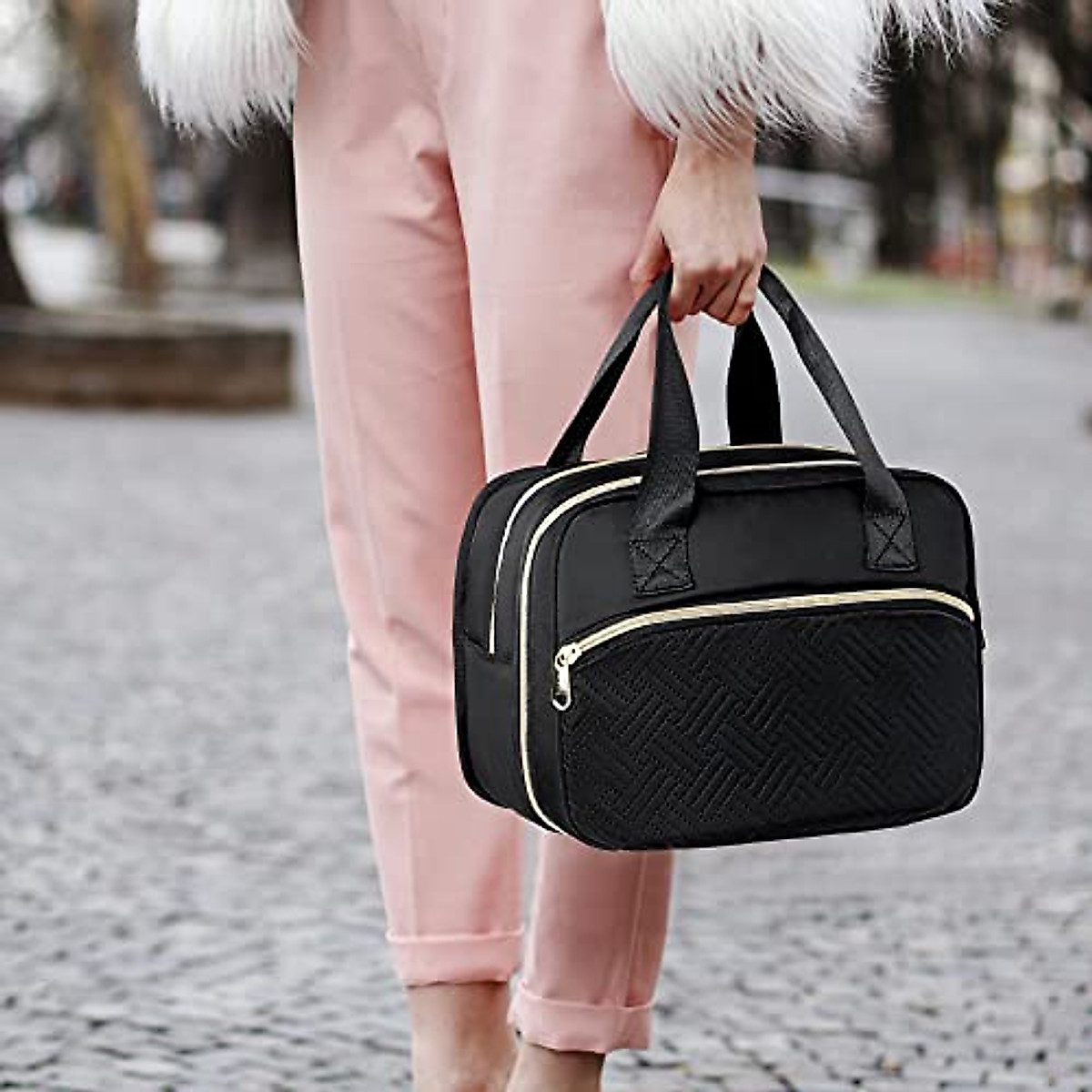 Fasrom Wearable Breast Pump Bag with Cooler Compatible with Elvie and Willow Hands-Free Pumps and Medela Pump in Style, Portable Pump Carrying Case for Working Moms, Black (Bag Only, Patent Design)