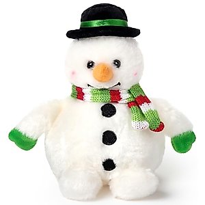 Bearington Snowball The Plush Snowman, Stuffed Snowman, 7 Inch Christmas Plushies, Ideal Christmas Stuffed Animals Gift for Toddlers, Kids & Teens
