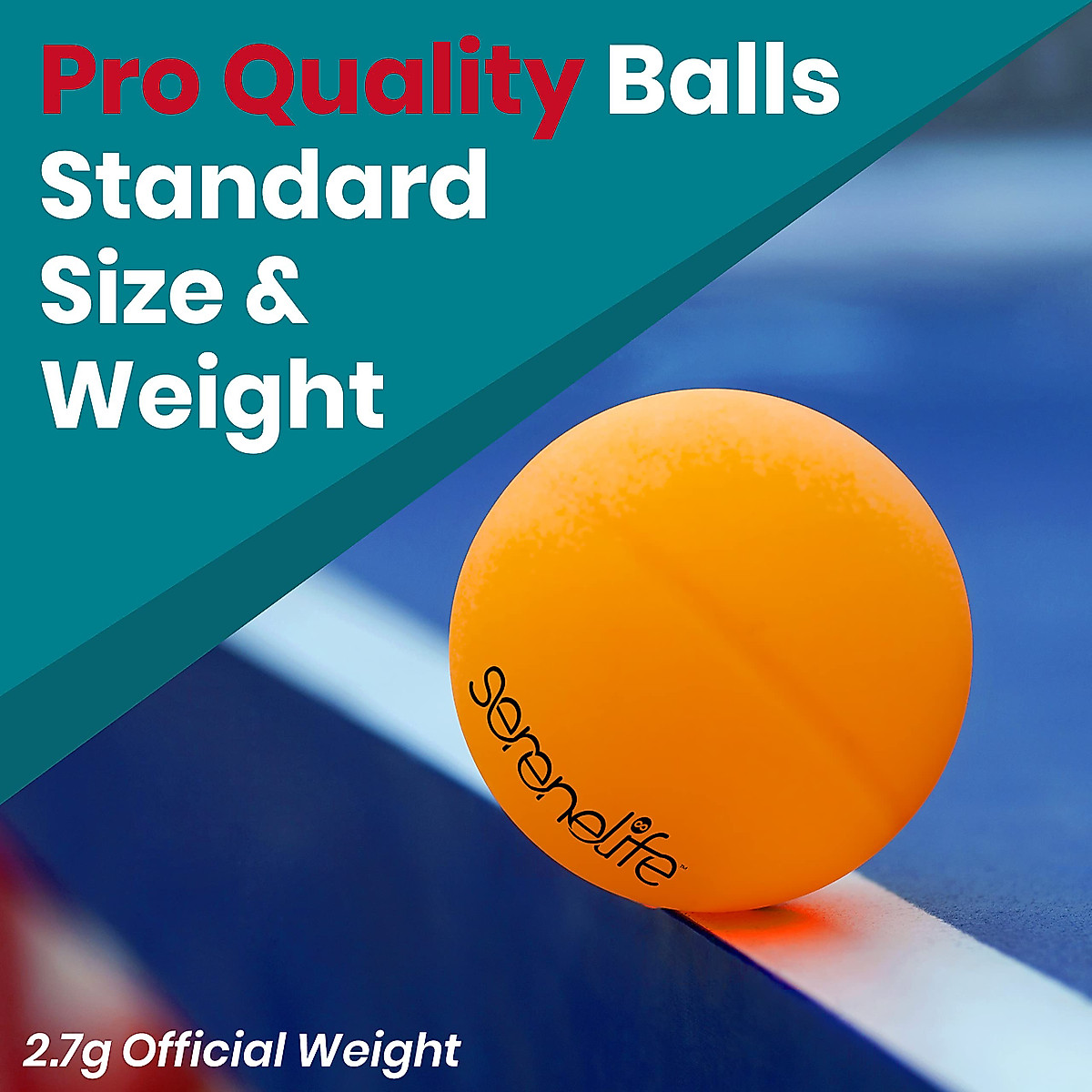 SereneLife Professional Ping Pong Paddle Set - Table Tennis Paddles and Balls Set w/ 4 Ping Pong Rackets, 8 Table Tennis Balls, Paddle Case - 2 or 4 Players Professional & Recreational Games - SLPPRAC