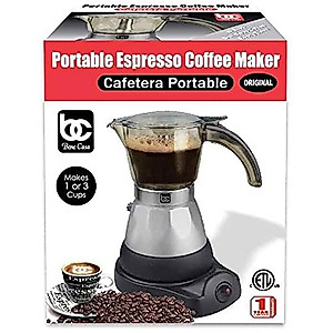 Bene Casa Espresso Coffee Maker, 3 Cup, 12 x 9 x 8"
