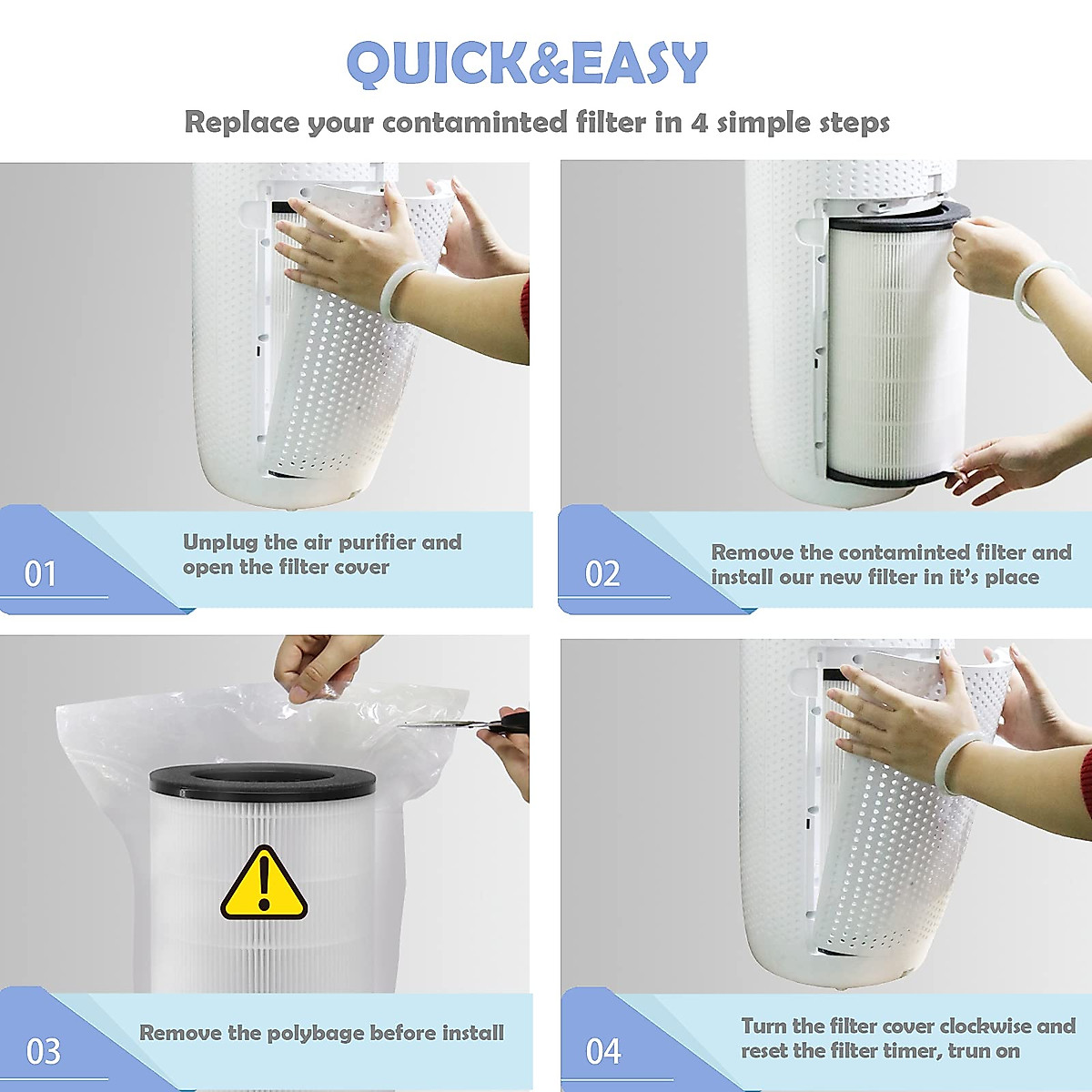 Ulrempart Replacement HEPA Filter Compatible with Homedics Air Purifier Models# AP-T45, AP-T45WT, AP-T40, AP-T40WT, AP-T40WTAR, AP-T40FL, 1461901 (Costco Model)