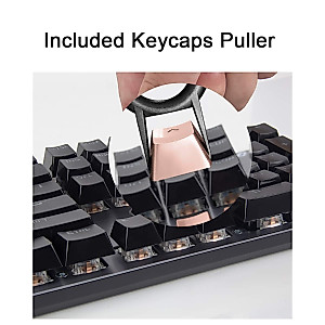 Fitlink FPS & MOBA Gaming Keycaps, Stainless Steel Metal Keycaps with Key Puller for Mechanical Keyboard Cherry Mx Switch 9 (WASD,Rose Gold)