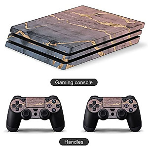 Rose Gold Marble Design Watercolor Gradient Texture PS4 Skin Console-PS4 Gamepad Controller Whole Body Skin Body Vinyl Sticker Sticker