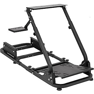 Hottoby Foldable Racing Simulator Cockpit Stand Fit for Logitech/Thrustmaster G25,G27,G29,G920,G923&T300RS,T150,T80 Multi-Angle Adjustment Sim Cockpit No Steering Wheel HandBrake Pedals Seat