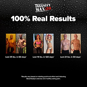 INSANITY MAX:30 Base Kit - DVD Workout, 60 Day Total Body Conditioning Program, Home Gym Bodyweight Exercise Program, No Workout Equipment Needed, Nutrition Guide Included, 10 DVDs