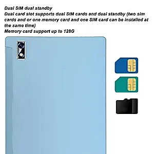SHYEKYO 5G WiFi Tablet PC, 100-240V FHD 10.1 Inch Tablet Octa Core CPU 6GB RAM 128GB ROM Dual SIM Dual Standby for Android 10.1 for Entertainment (Blue)