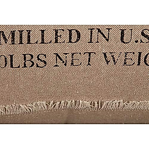 VHC Brands Sawyer Mill Pig Nature Print Chambray Cotton Farmhouse Bedding Stenciled Square 18x18 Filled Pillow, One Size, Khaki Tan