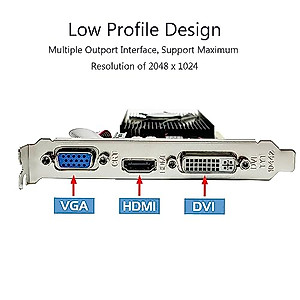 QTHREE GeForce 210 Graphic Card,1024 MB,DDR3,64 Bits,HDMI,DVI,VGA,589 MHz Core Frequency Desktop Video Card for PC Working,DirectX 10.1, OpenGL 3.3,PCI Express x16,Low Profile