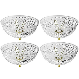 Evelots Clip On Shade for Ceiling Light Bulb or Lamp-4 Pack-Antique-Diamond Cut-Acrylic