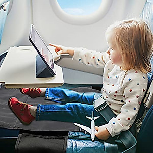 Kids Airplane Footrest, Lightweight Foldable Toddler Airplane Seat Extender Portable Toddler Travel Bed Kids Airplane Travel Essentials Airplane Travel Accessories for Kids (Black)