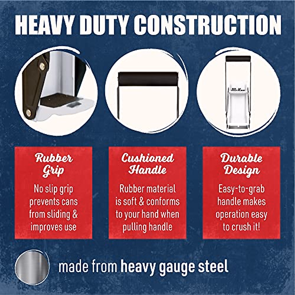 McKay 12 oz. Metal Can Crusher, Heavy-Duty Wall-Mounted Smasher for Aluminum Seltzer, Soda, Beer Cans and Bottles for Recycling, Gadgets for Home (White)