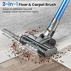 INSE Cordless Vacuum Cleaner, 400W Stick Vacuum with 30Kpa Powerful Suction, 55min Runtime, Smart Induction Auto-Adjustment, Rechargeable Vacuum Cleaners for Home Carpet Floor Pet Hair, LED Display-S9