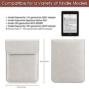 LIUDENWIN Sleeve Case for 6.8" E-Reader Compatible Paperwhite 11th 2021/Paperwhite Signature Edition 2021 Sleeve Bag Pouch Case Cover for 6-6.8'' Kobo/Tolino/Pocketbook 6-inch ebook Reader,Silver