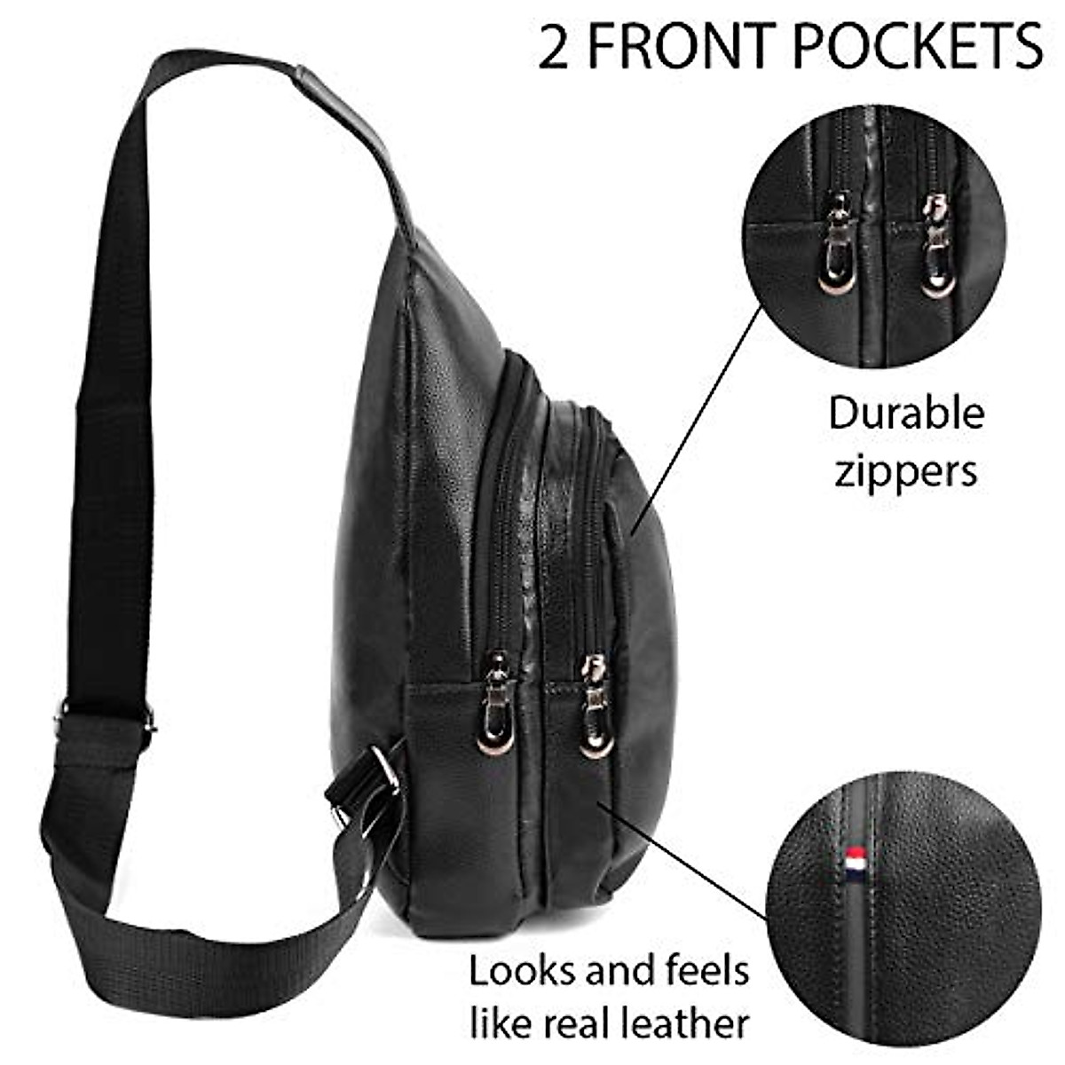 WESTEND Crossbody Leather Sling Bag with Adjustable Strap-Travel Small Daypack